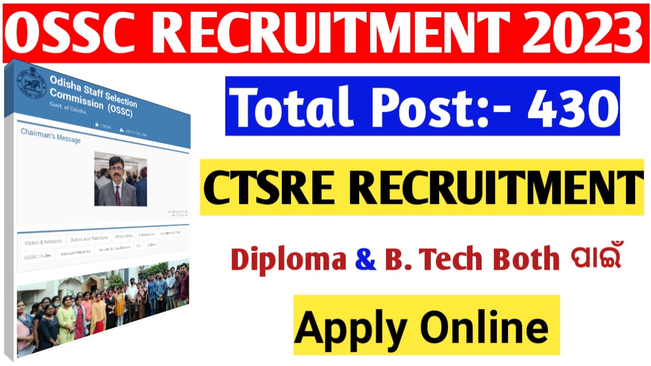 Odisha Study Point OSSC CTSRE Recruitment 2023 Notification Out