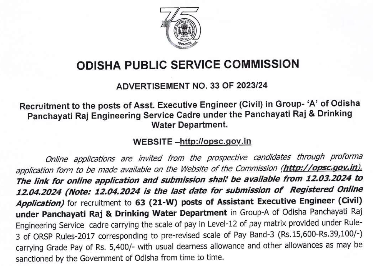 Odisha Study Point OPSC AEE Recruitment 2024 Notification Out Apply odisha-study-point-opsc-aee-recruitment-2024-notification-out-apply